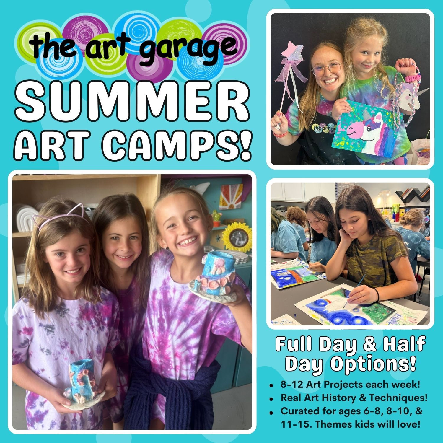July 2025 Art Summer Camps at The Art Garage